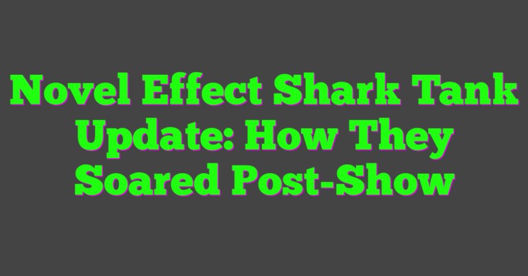 Novel Effect Shark Tank Update: How They Soared Post-Show