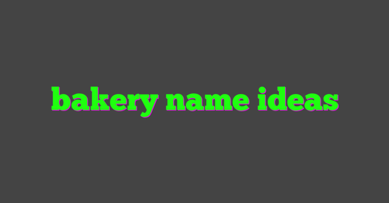 bakery name ideas
