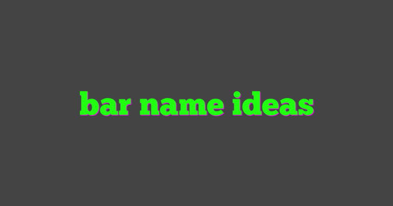 bar name ideas