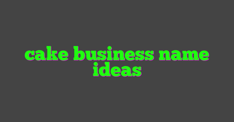 cake business name ideas