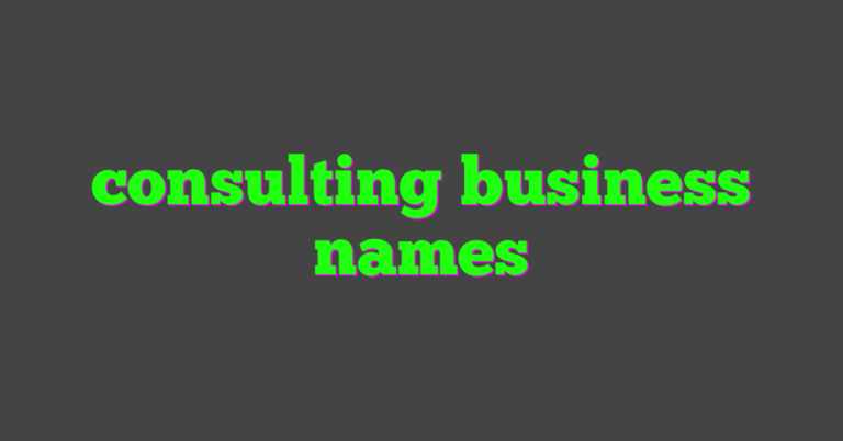 consulting business names