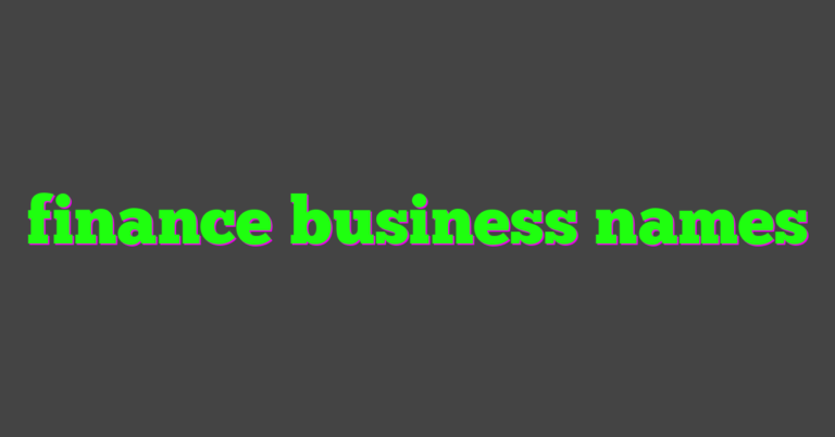 finance business names